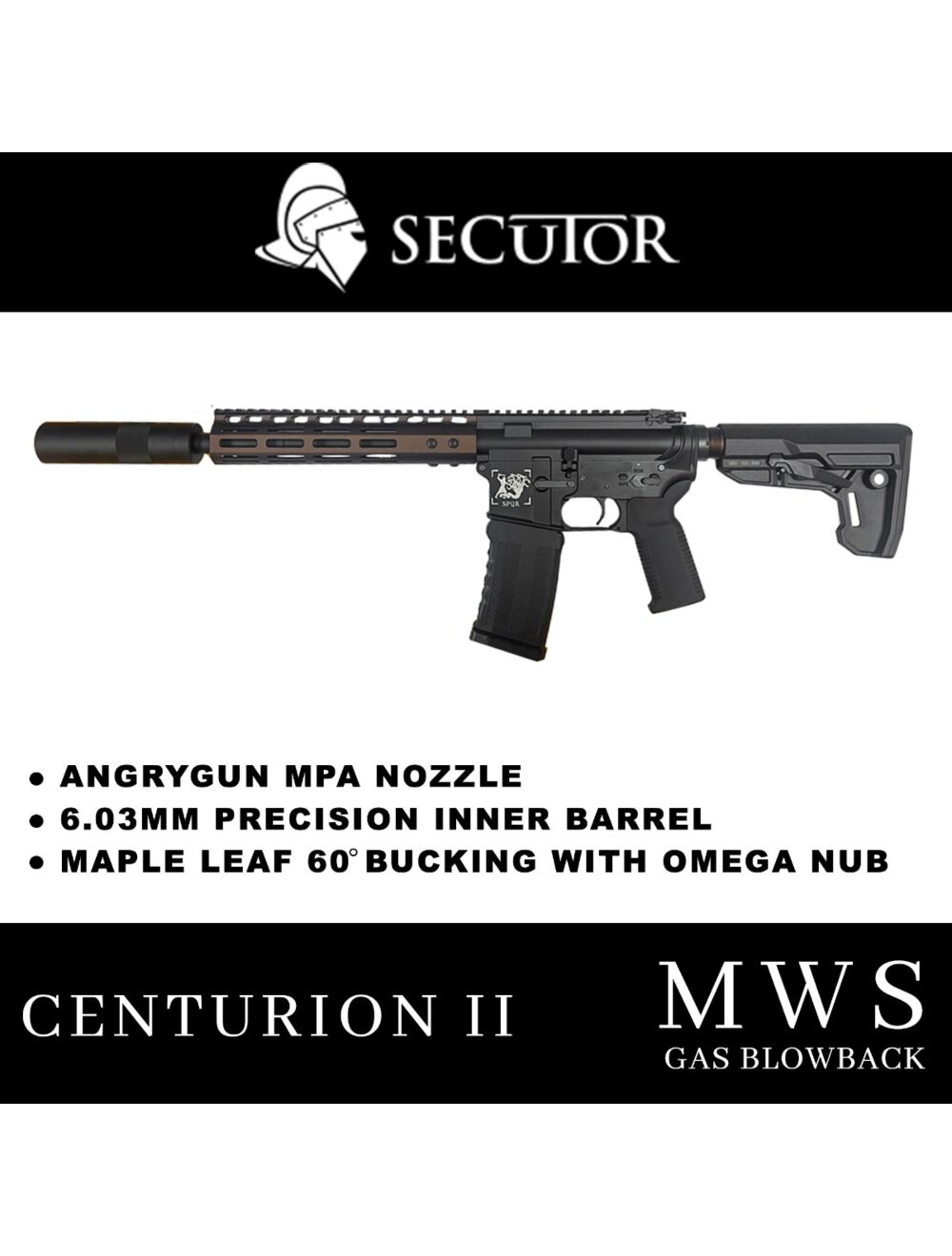 Secutor Centurion II MWS Gas Blowback Rifle (Dual Tone)